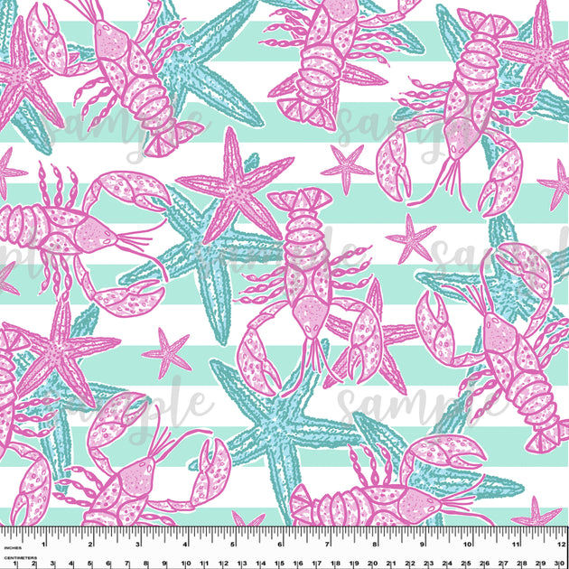 Lobster. Starfish. Lilly P Inspired Printed Pattern Vinyl Design #12 ...